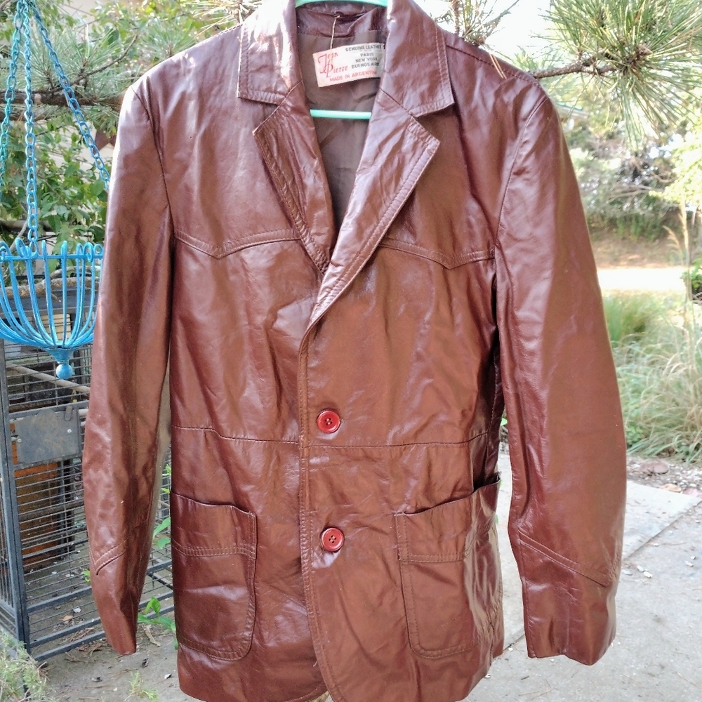 Vintage Mens Jean Pierre Leather Jacket Size 36 - Gem
